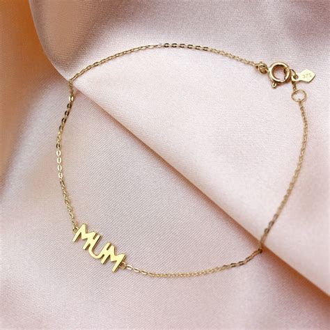 9ct Gold Seven Inch Mum Bracelet By Jewellerybox