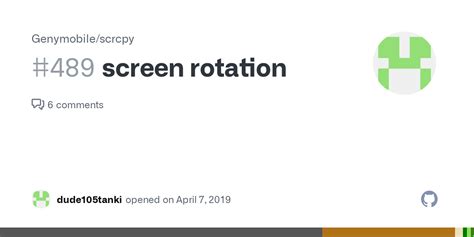 Screen Rotation Issue Genymobile Scrcpy GitHub