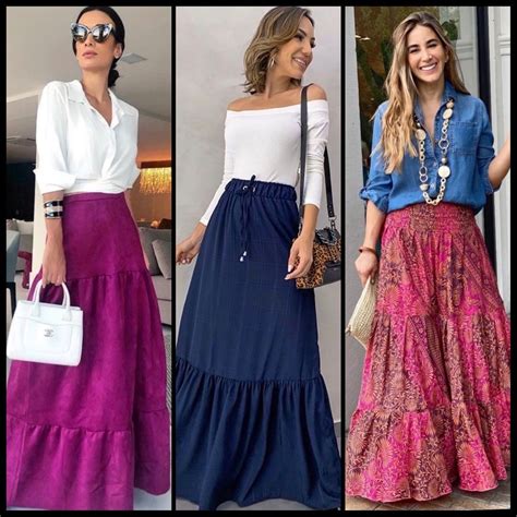 Saia Longa Moda Feminina Passarela Looks Com Saia Longa Look Saia Longa