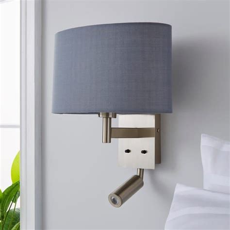 Reader Shaded Grey Wall Light Dunelm Wall Mounted Lights Bedroom