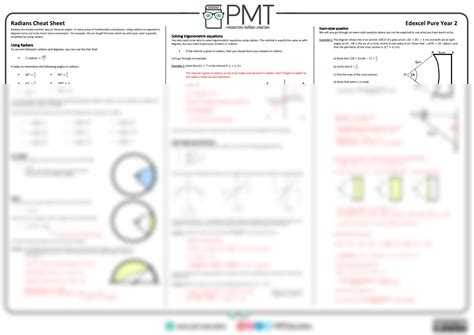 Solution Trigonometry Radians Cheat Sheet Studypool
