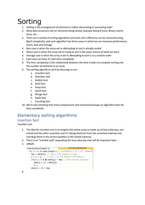 Chapter 9 Sorting Sorting Sorting Is The Arrangement Of Elements In Either Descending Or