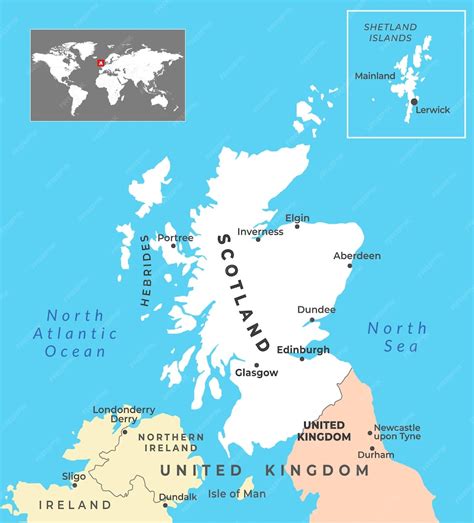 Premium Vector Scotland Map With Capital Edinburgh National Borders