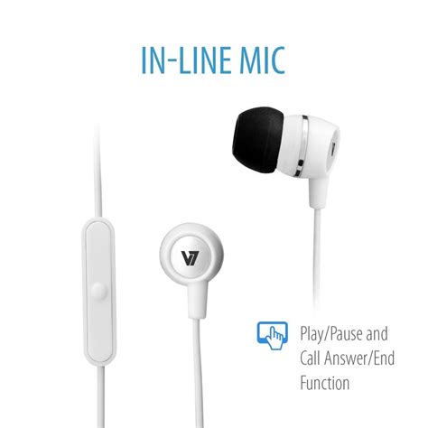 Stereo Earbuds With Inline Microphone White X 20 Silicon Alley