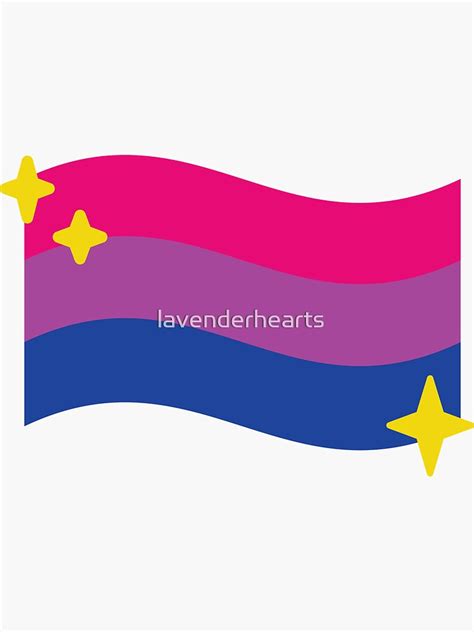 Bisexual Pride Flag Sparkle Emoji Sticker For Sale By Lavenderhearts