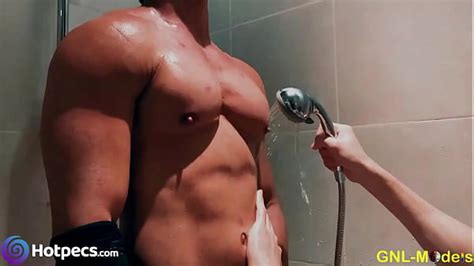 Feeling His Big Pecs In The Shower And Making Them Bounceand Sexy And Hot