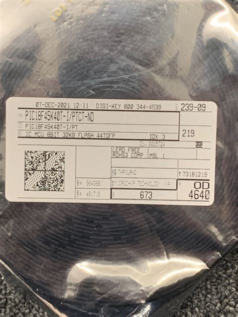 Pic18f45k40t Ipt 8 Bit Microcontrollers Mcu 32kb Flash 2kb Ram