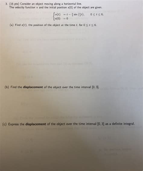 Solved 3 16 Pts Consider An Object Moving Along A