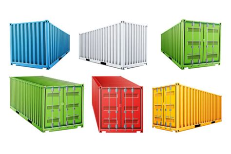 3d Shipping Cargo Container Set Vector Graphic By Pikepicture