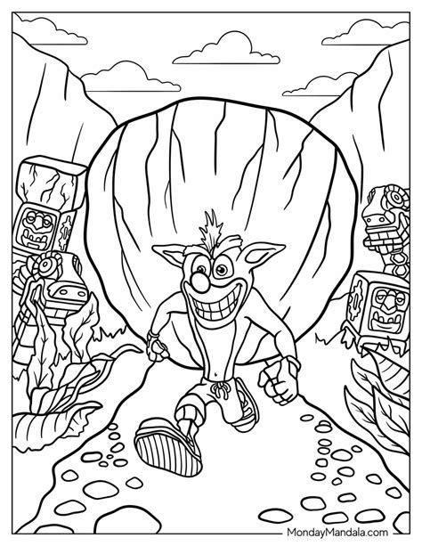 Crash Bandicoot Coloring Pages Printable Colouring Choose Board Sketch