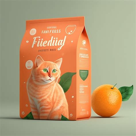 Una Bolsa De Comida Con La Imagen De Un Gato Foto Premium