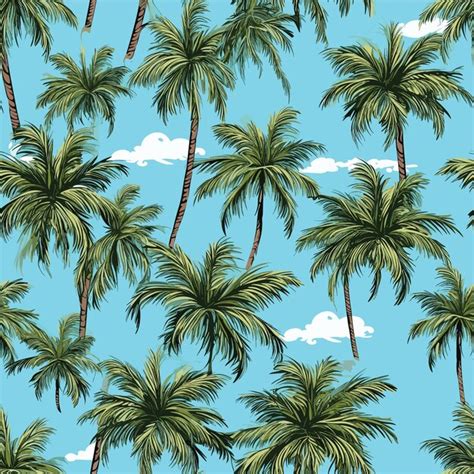 Premium Vector Seamless Colorful Hawaii Palms Pattern