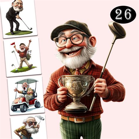 26 Golfing Grandfather Clip Art Funny Old Men Elderly Clipart Crazy