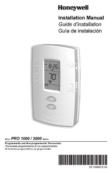 Honeywell Pro 1000 Thermostat Installation Manual Pdf View Download