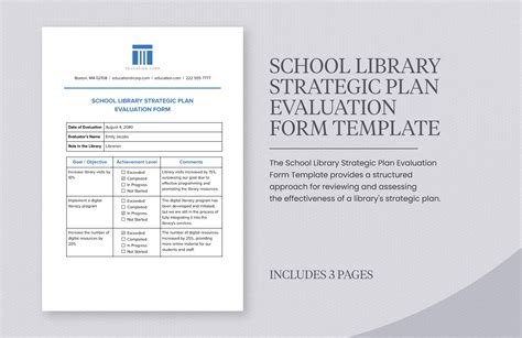 School Library Strategic Plan Evaluation Form Template In Word Pdf