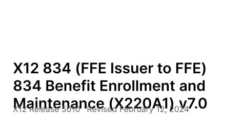 Centers For Medicare And Medicaid Services Cms 834 Ffe Issuer To Ffe