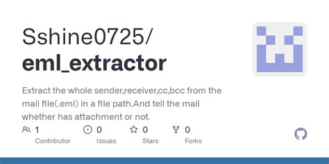 GitHub Sshine Eml Extractor Extract The Whole Sender Receiver Cc Bcc From The Mail File