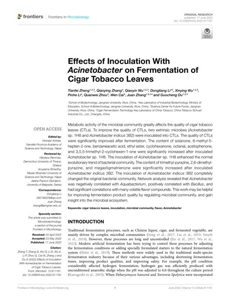 Pdf Effects Of Inoculation With Acinetobacter On Fermentation Of
