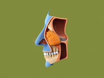 Nasal Polyps Anatomical Cross Section Of Human Nasal Cavity And Sinuses