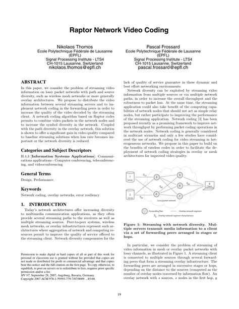 Pdf Raptor Network Video Coding