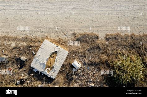 Drone Aerial Of Trash Garbage In Nature Environmental Pollution Drone Aerial Of Trash Garbage In Nature Environmental Pollution