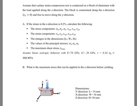 Solved Assume That A Plane Strain Compression Test Is