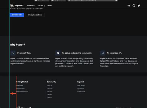 Footer Alignment Should Match Content Alignment Issue PaperMC Website GitHub