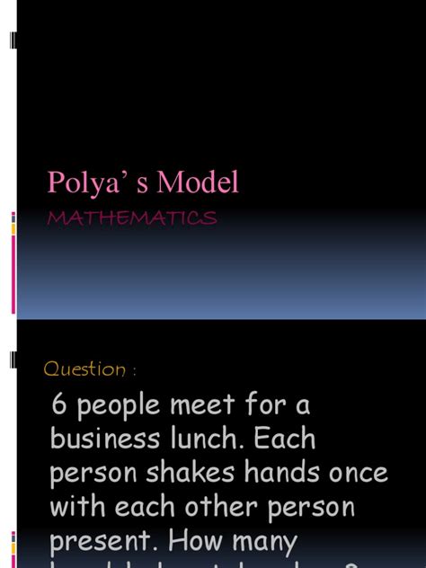 Polya S Model Mathematics Pdf