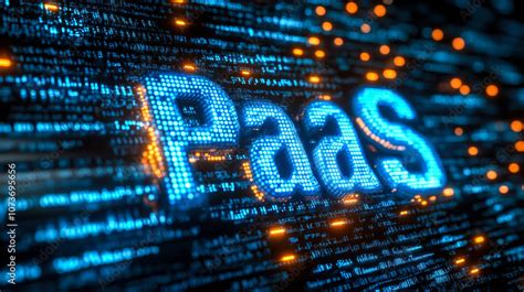 Digital Matrix Binary Code Forming Paas Acronym Symbolizing Platform As A Service Concept Stock