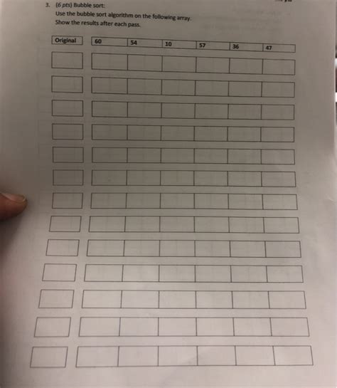 Solved 3 6 Pts Bubble Sort Use The Bubble Sort Algorithm