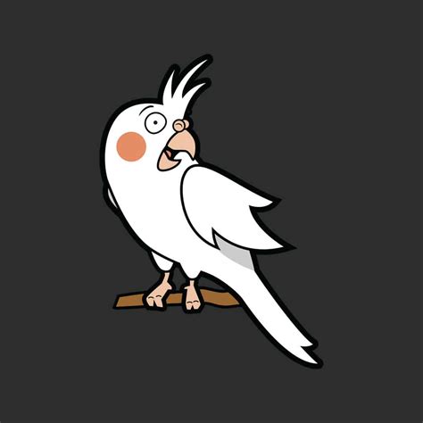 Happy Albino Cockatiel T Shirt Birdwear