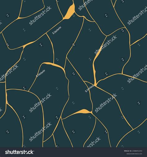Kintsugi Vector Seamless Pattern Gold Lines Stock Vector Royalty Free 2186051253 Shutterstock