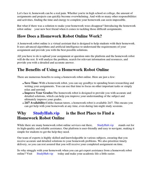 homework robot online pdf robot robotics