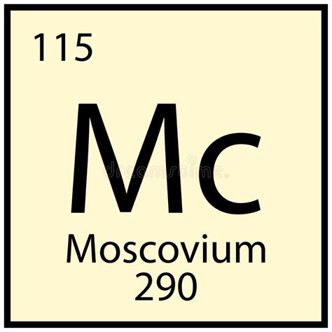 Moscovium Symbol Chemical Element Of The Periodic Table Vector Stock