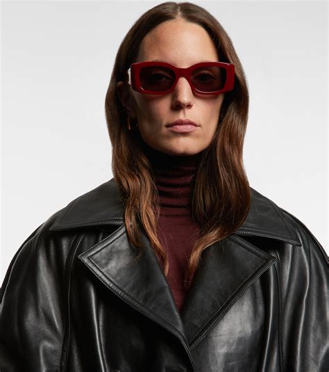 Maxi Triomphe Rectangular Sunglasses In Burgundy Celine Eyewear Mytheresa