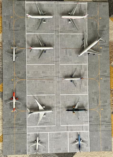 Airport Diorama Paper Mat With Remote Parking Stands 60cm Wide X 84cm