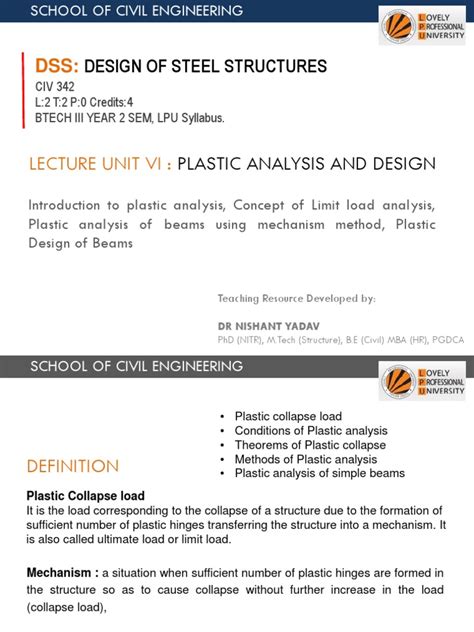 19 Lecture Plastic Analysis Design Of Beam Dss Pdf Beam Structure
