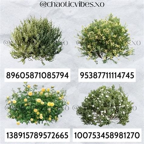 Bush Decals Bloxburg Bloxburg Realistic Plant Codes Garden Decal