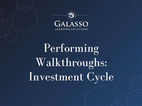 Performing Walkthroughs Investment Cycle Galasso Learning Solutions