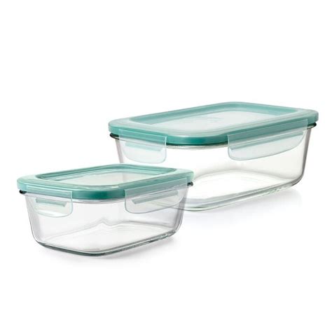8 Cup Smart Seal Glass Rectangle Container And 35 Cup Smart Seal Glass