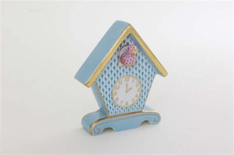 Cuckoo Clock Figurine Fishnet Turquoise Herend Canada