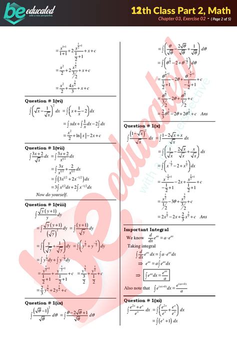 exercise 3 2 mathematics fsc part 2 notes inter part 2 notes