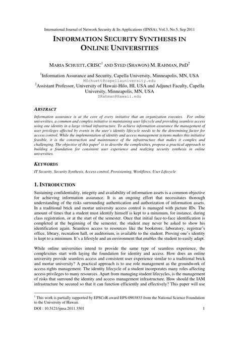 Pdf Information Security Synthesis In Online Universities