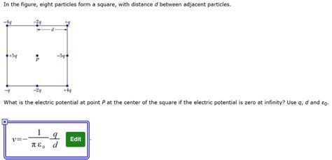 solved in the figure eight particles form a square with a distance d
