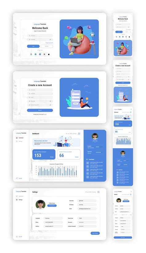 Entry By Hasandy For Mockup UI Design For Login And Profile Pages Freelancer