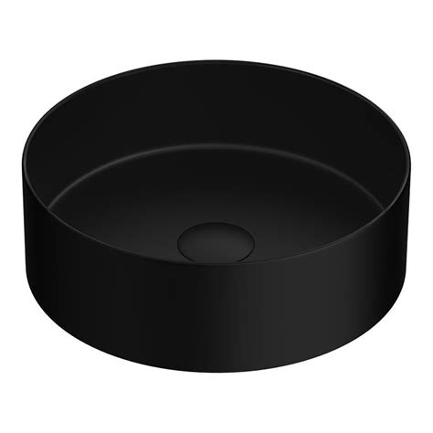 Arezzo Matt Black Round Countertop Basin 300mm Diameter