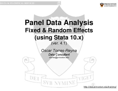 Pdf Pu Dss Otr Panel Data Analysis Fixed And Random Effects Using Stata 10 X Mumtaz Kazmi