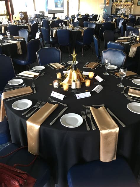Elegant Black And Gold Table Setting