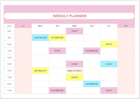 Weekly Planner Diagram Edrawmax Template