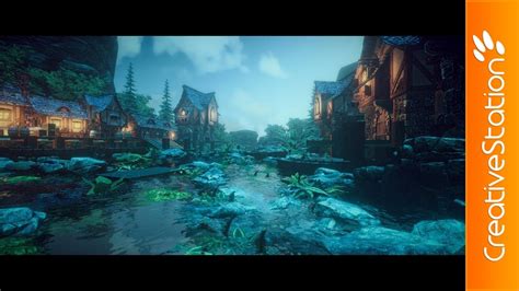Lakeside Small Village 3d Speed Art Unity Creativestation Youtube